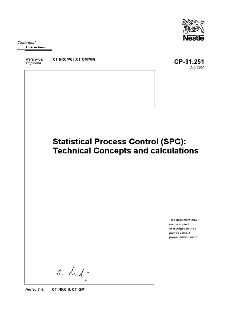 Statistical Process Control SPC Technica | PDF | Matemáticas Aplicadas ...