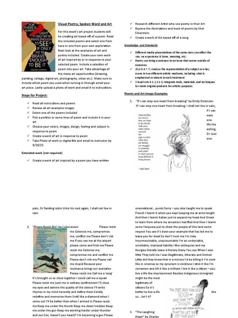 Visual Poetry, Spoken Word and Art | PDF | Poetry | The Arts