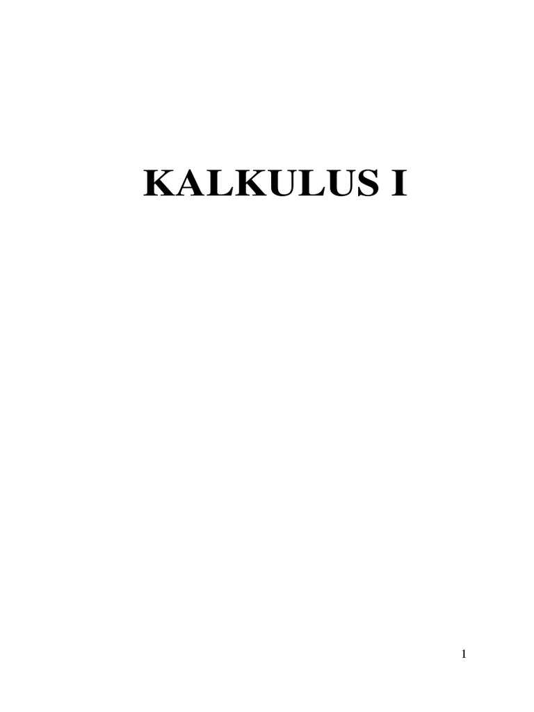 Buku Ajar Kalkulus I (2020) | PDF