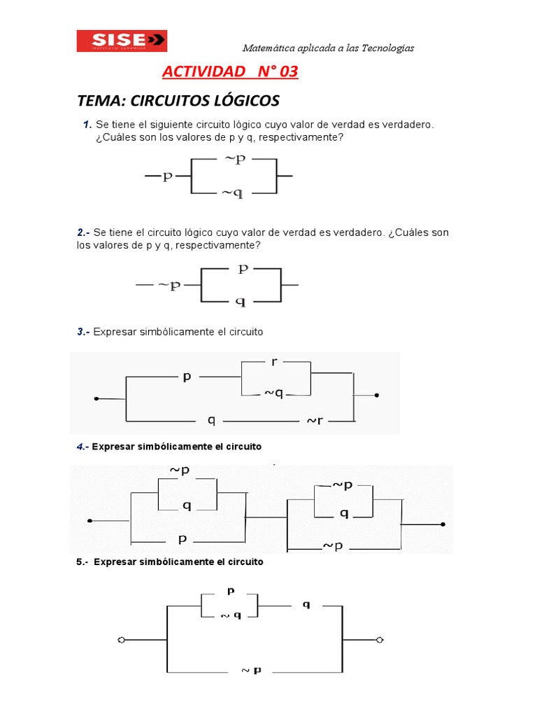 Semana03 Ejercicios Circuitos Logicos | PDF
