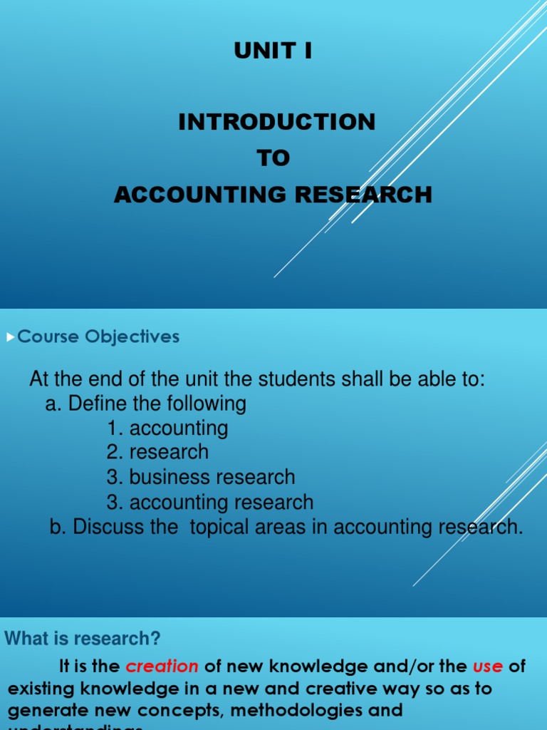 Introduction to Accounting Research | PDF | Accounting | Scientific Method