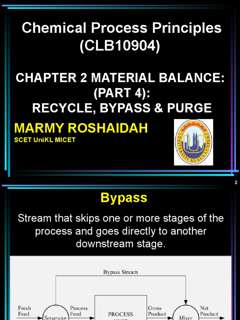 Chemical Process Principles (CLB10904) : Chapter 2 Material Balance ...
