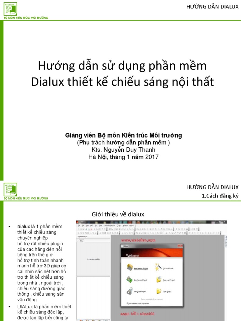 Hướng Dẫn Thiết Kế Chiếu Sang DIAlux | PDF