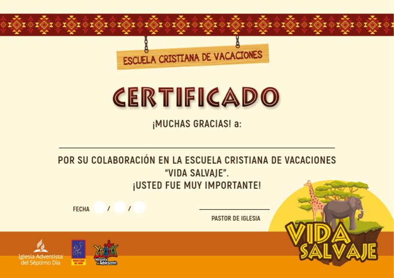 Certificado para Colaboradores Vida Salvaje - ECV 2020 | PDF