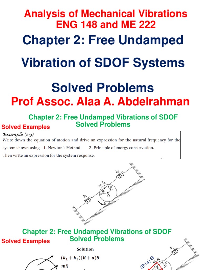 Free Undamped Vibration Problems | PDF | Applied And Interdisciplinary ...