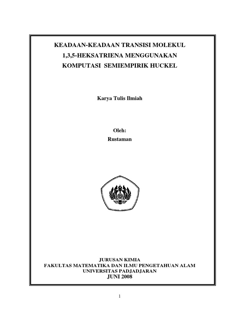 Karya1 Heksatriena Using Huckel Rustaman Pdf