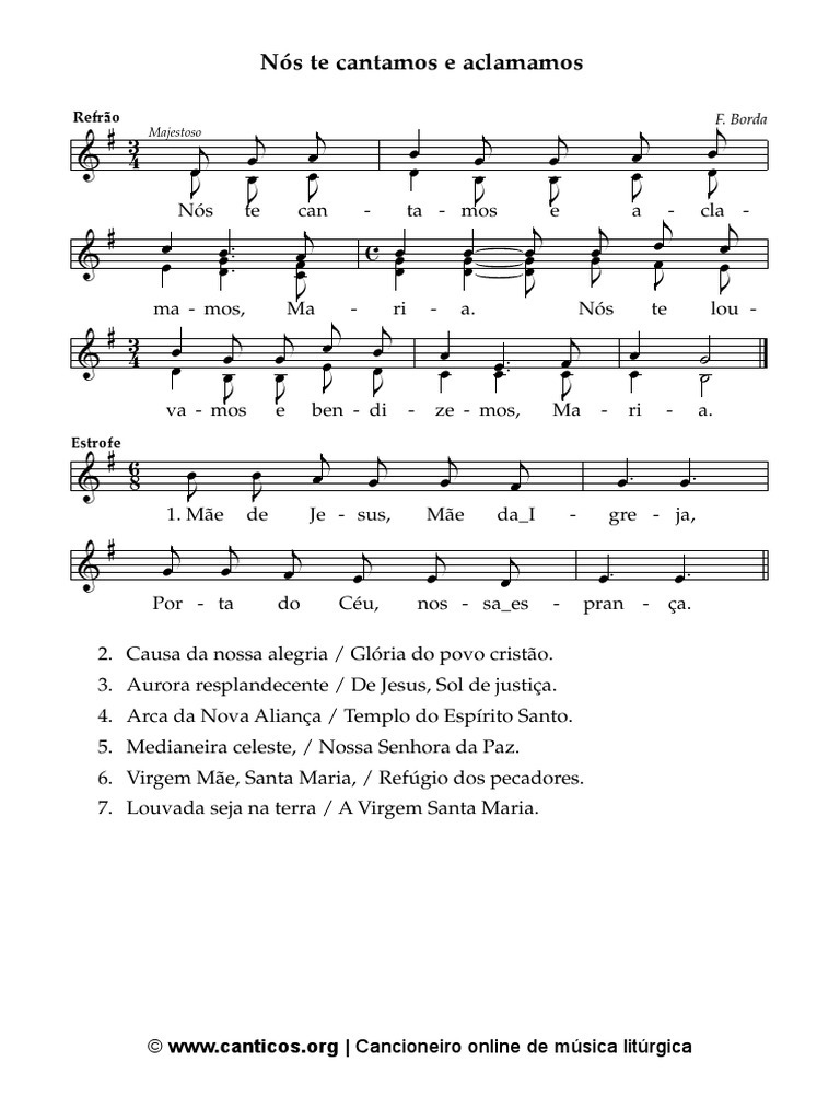 Nos Te Cantamos e Aclamamos - F Borda | PDF
