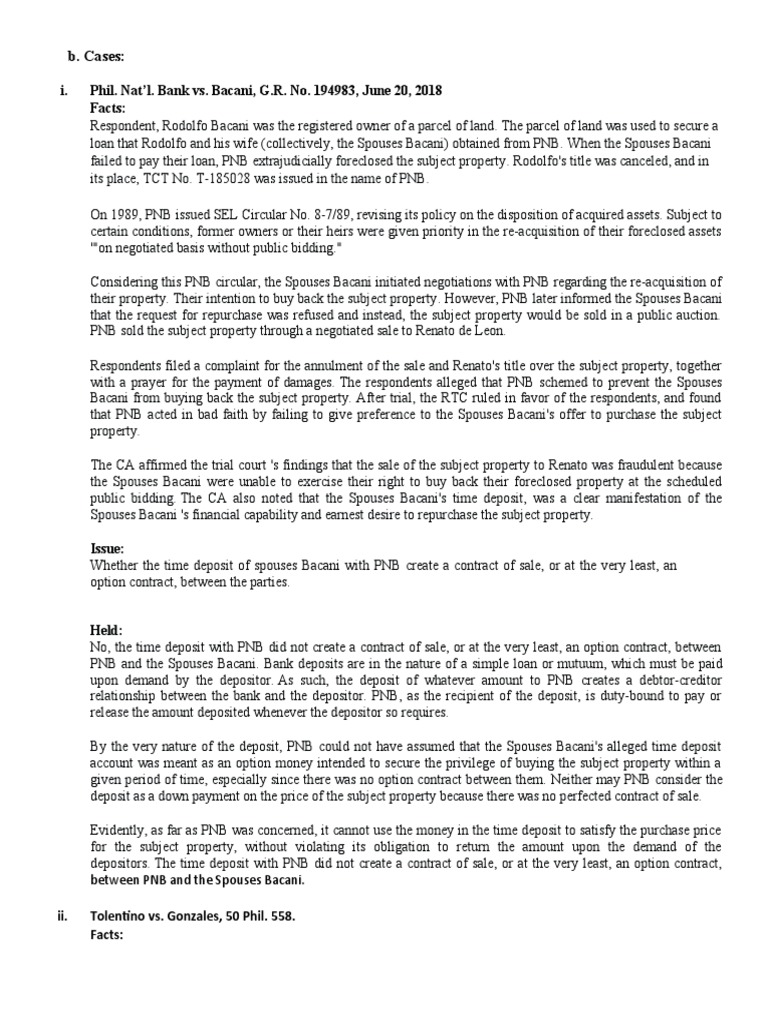 B. Cases:: Respondent | PDF | Damages | Interest