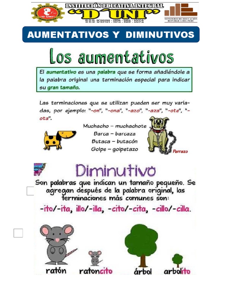 Aumentativos-y-Diminutivos CLASE | PDF