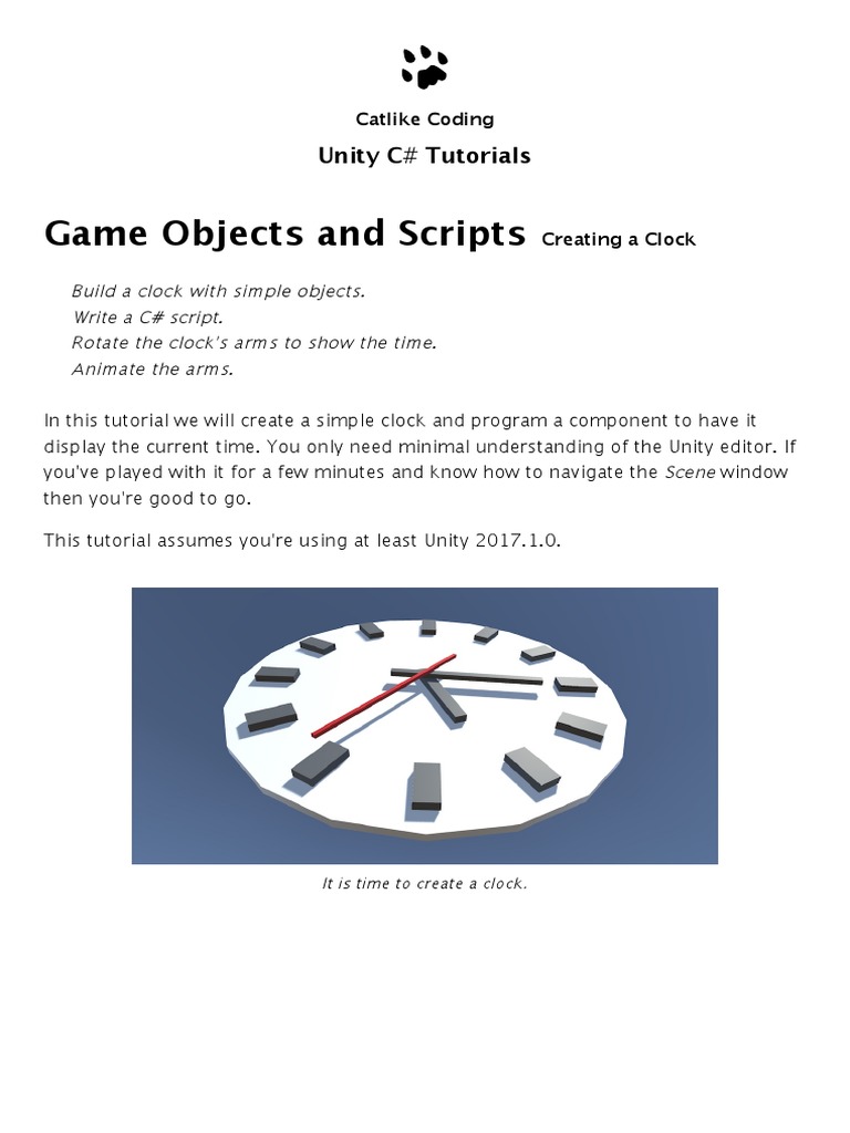Game Objects and Scripts: Unity C# Tutorials | PDF | Class (Computer Programming) | Subroutine