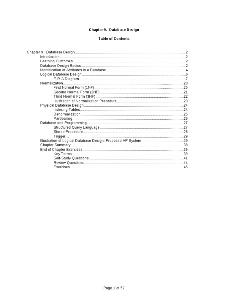 Chapter 9. Database Design | PDF | Database Design | Relational Database