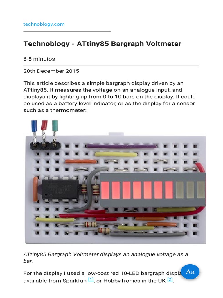 ATtiny85 Bargraph Voltmeter Guide | PDF | Analog To Digital Converter ...