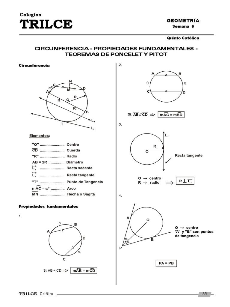 06 Circunferencia - Prop. Fundamentales - Teoremas de Poncelet y Pitot ...