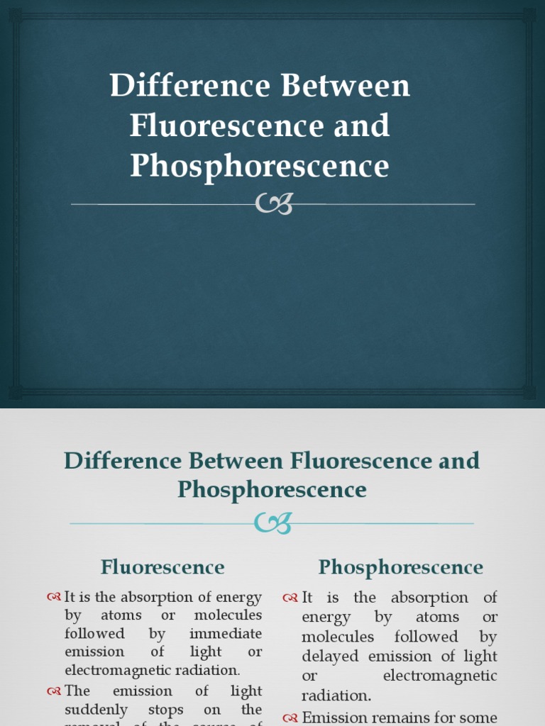 Difference Between Fluorescence and Phosphorescence | PDF ...