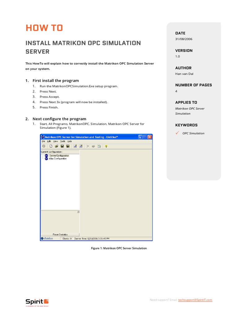 How To Install Matrikon OPC Simulation Server | PDF | Software ...