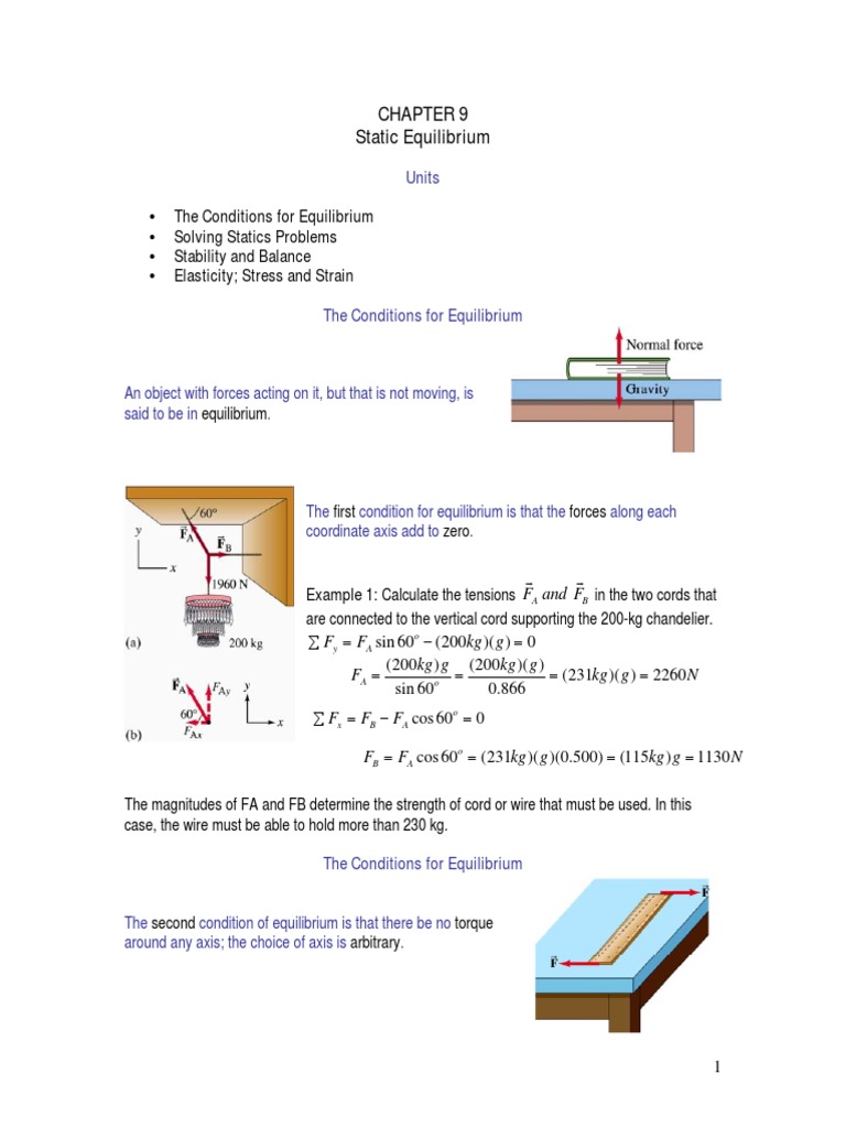 CH-9 Static Equilibrium-11 | PDF | Young's Modulus | Elasticity (Physics)