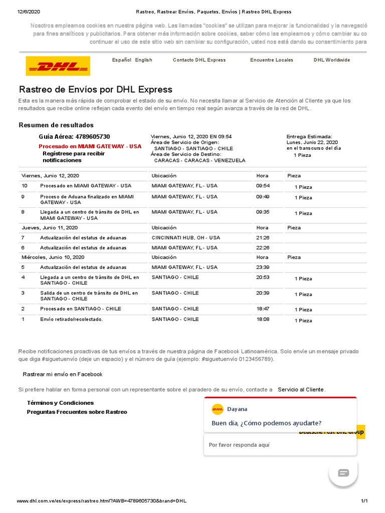 Rastreo, Rastrear Envíos, Paquetes, Envíos - Rastreo DHL Express | PDF ...