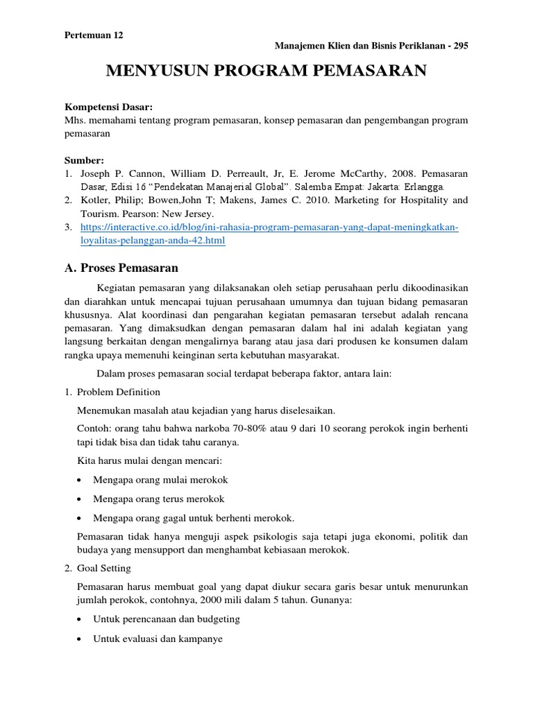 Menyusun Program Pemasaran | PDF