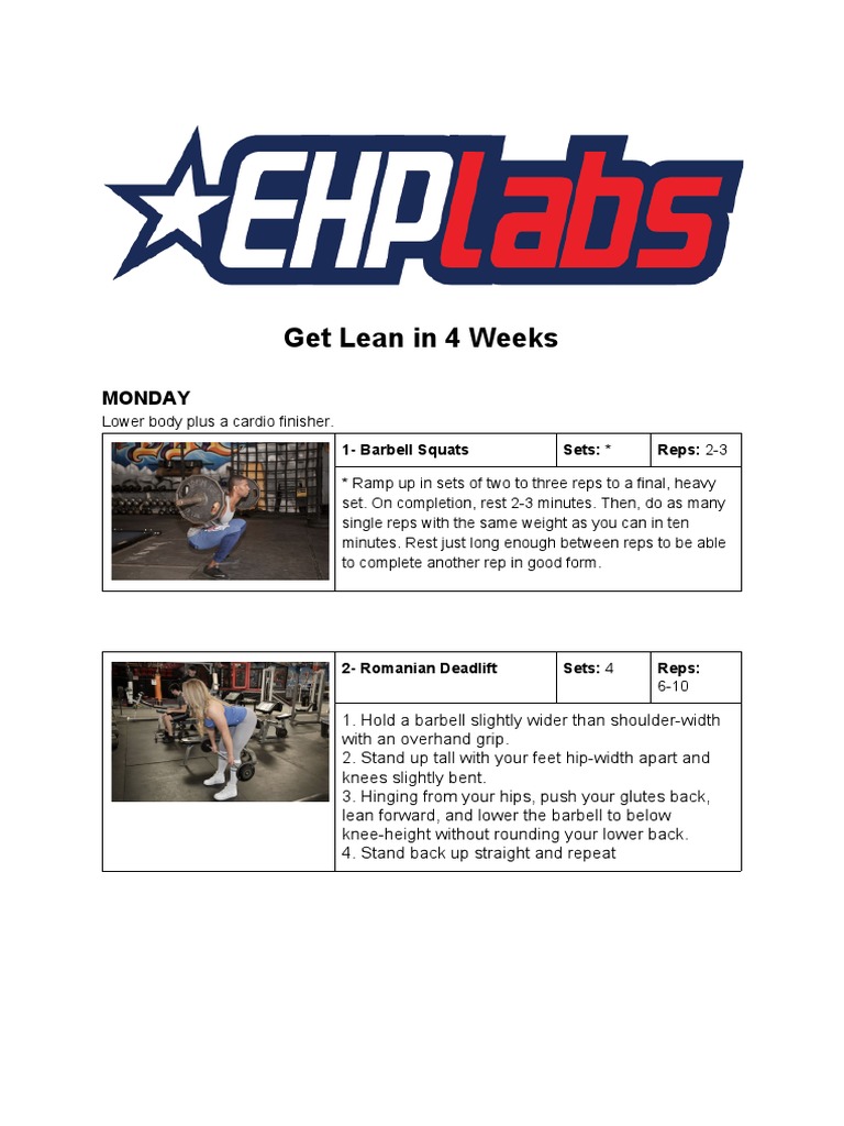 Get Lean in 4 Weeks Workout - Ehplabs | PDF | Kettlebell | Recreation