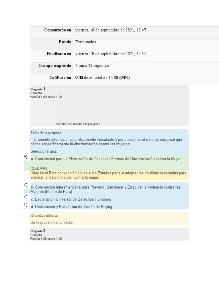 CUESTIONARIO FINAL MODULO 1 - Autonomia y Derechos de La Mujer CNDH | PDF | La violencia contra ...