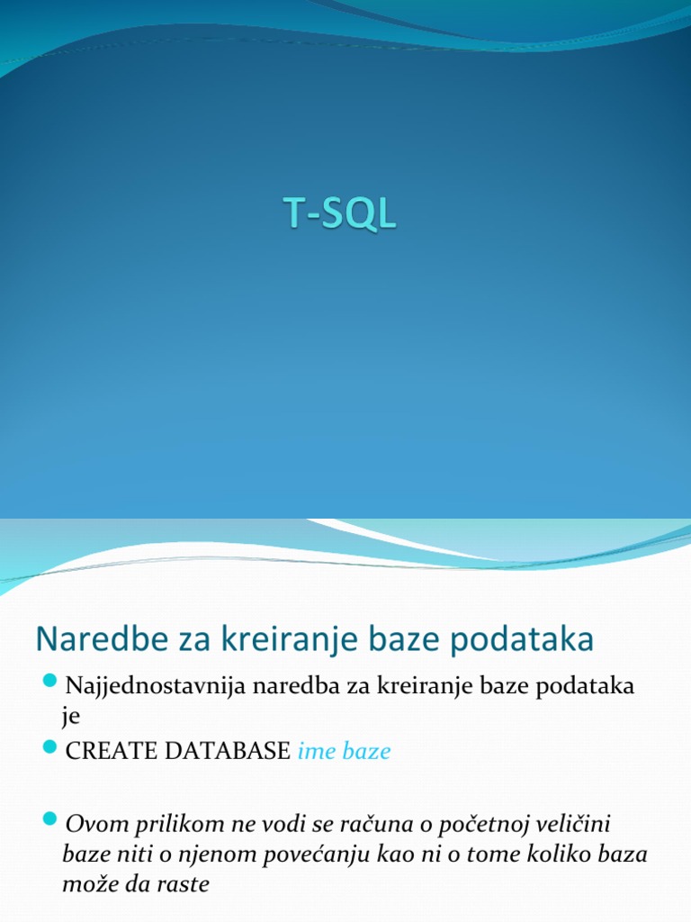 T SQL | PDF