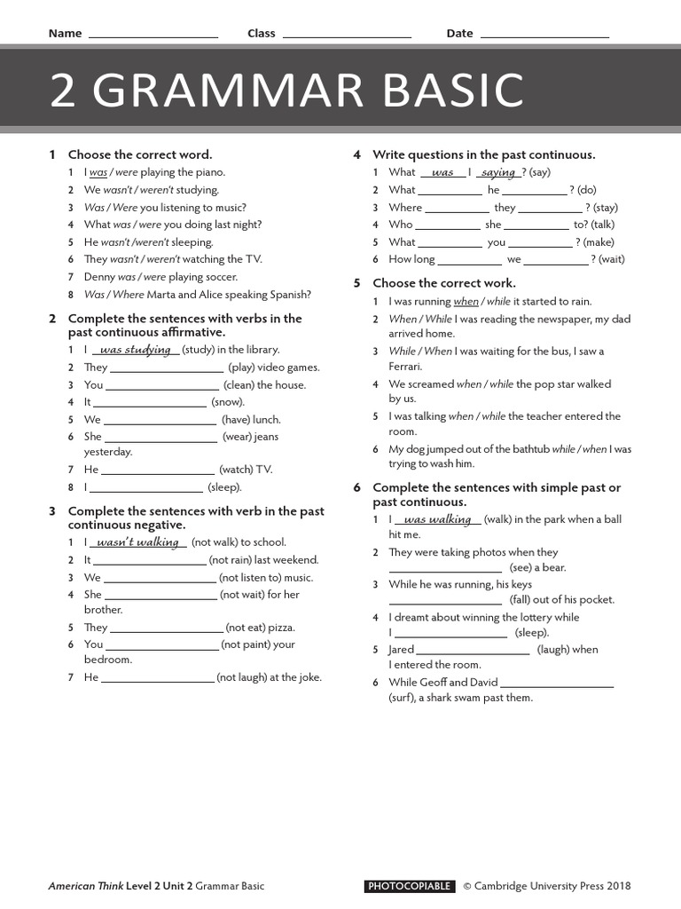 Unit 2 Grammar and Vocabulary | PDF | Linguistics