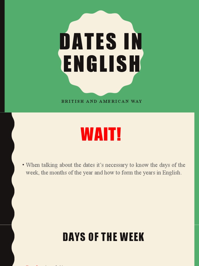 Dates in English: British and American Way | PDF | Travel | Language ...