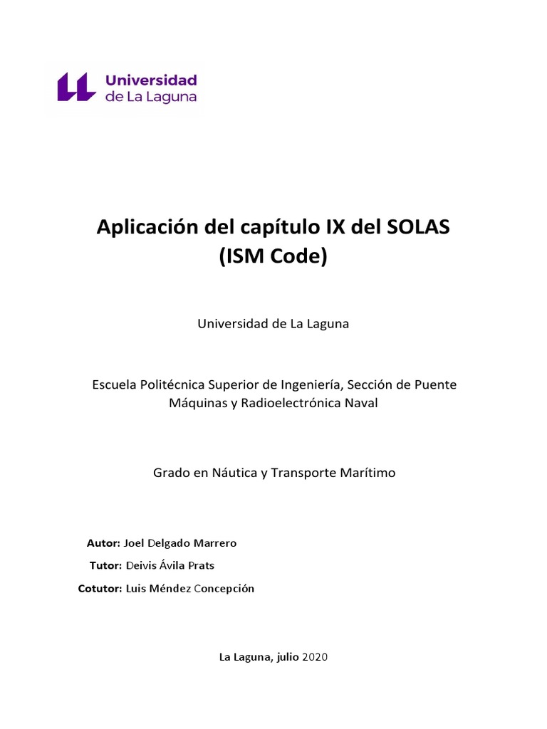 Aplicacion Del Capitulo IX Del Solas (Codigo Ism) | PDF