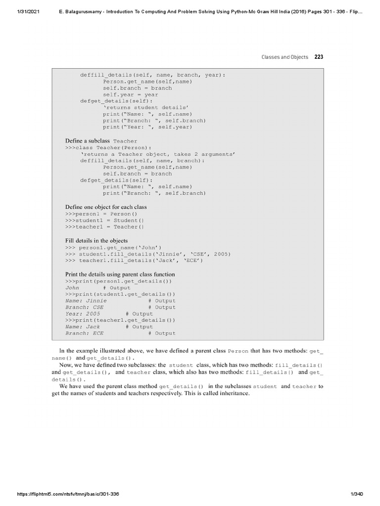 Balaguruswamy's Python Problem Solving | PDF