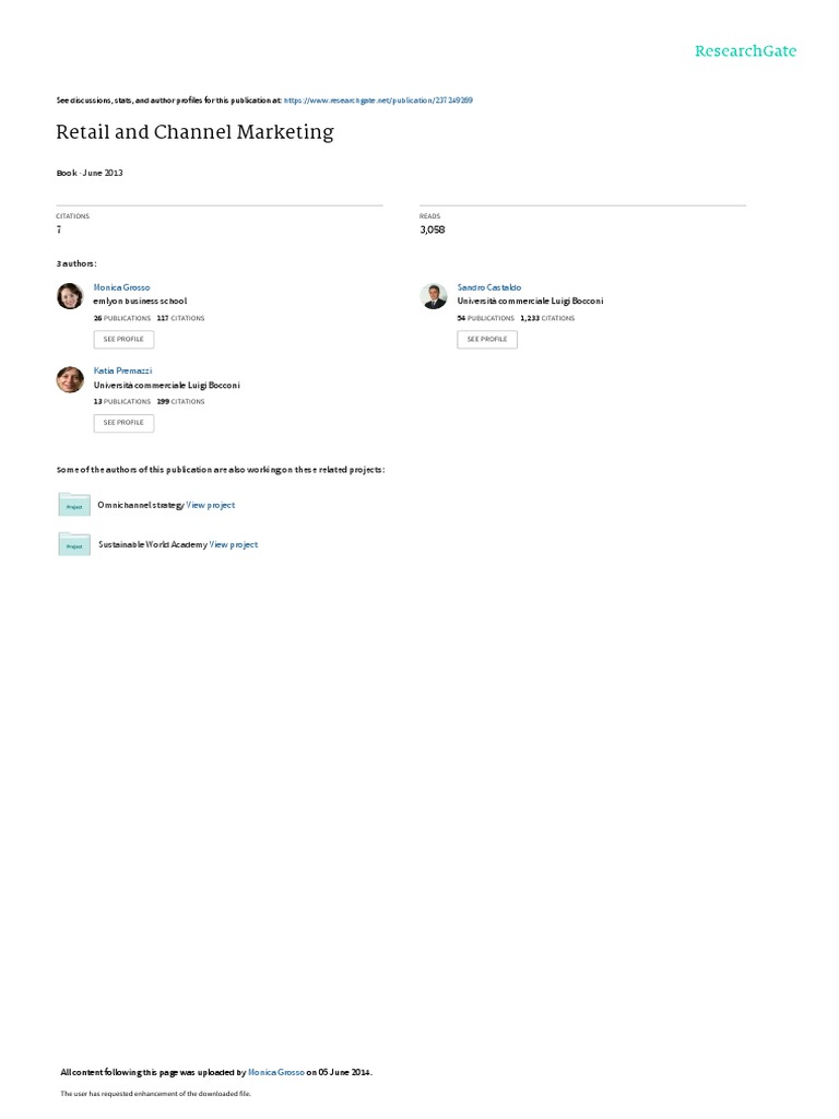 Retail and Channel Management | PDF | Marketing | Retail