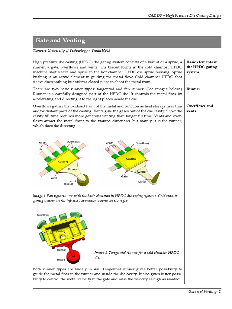 HPDC Gating System Design Guide | PDF | Casting (Metalworking ...