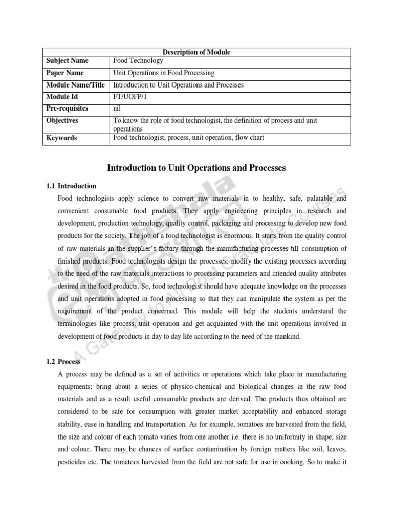 Introduction To Unit Operations and Processes | PDF | Foods | Heat