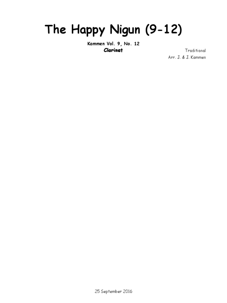 Happy Nigun 9 12.clarinet | PDF