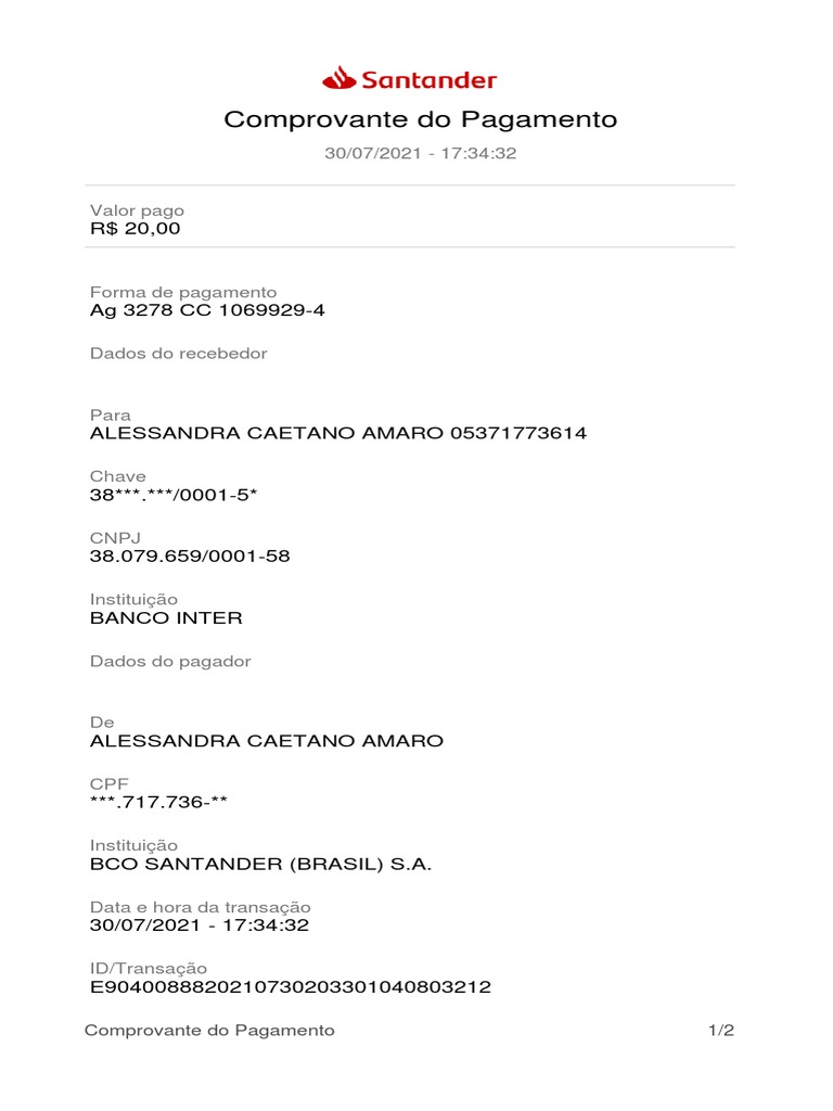 Comprovante Bancário | PDF