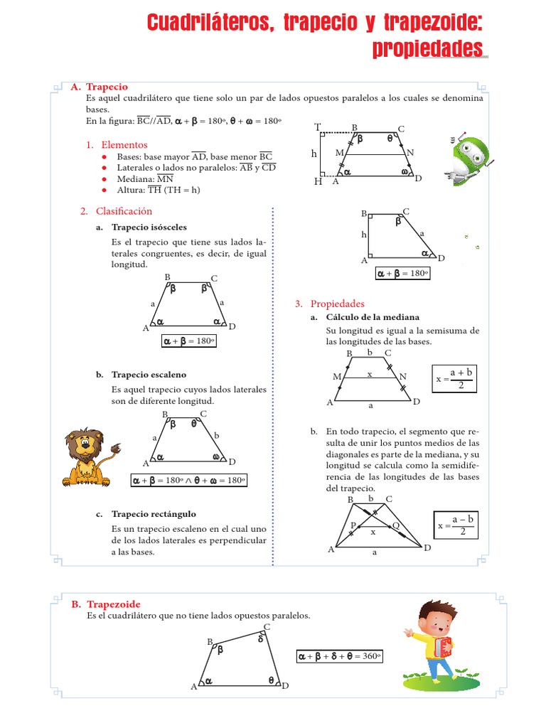 Propiedades del Trapecio y Trapezoide | PDF | Geometría euclidiana ...