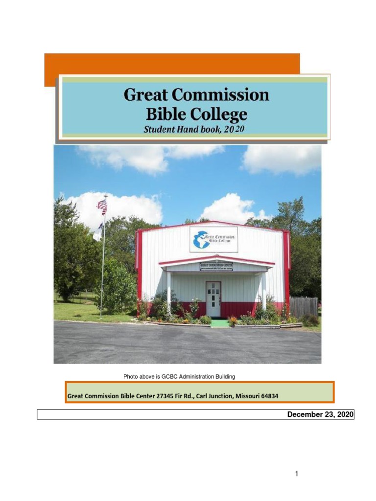 2020 GCBC Student Handbook | PDF | Academic Dishonesty | Thesis