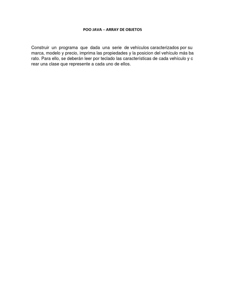 POO JAVA - Array de Objetos | PDF | Negocios | Informática