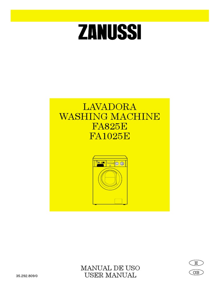 Zanussi FA825E Es 0 | PDF | Detergente | Lavadora