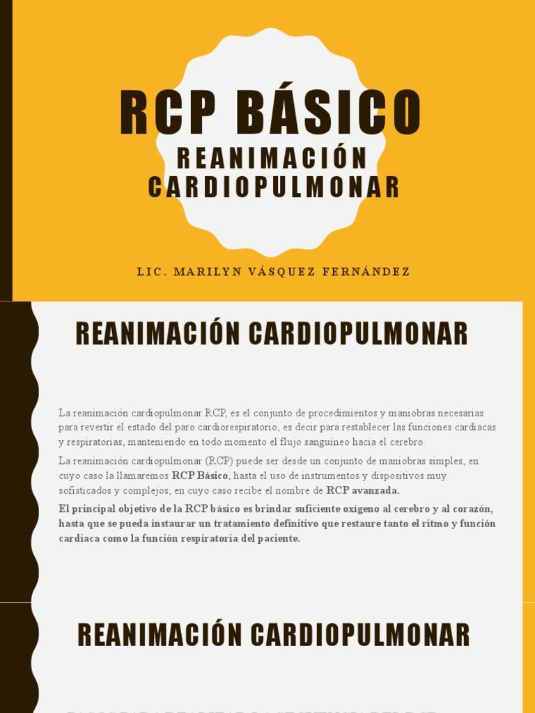 Sesión 8 RCP Básico | PDF | Reanimación cardiopulmonar | Medicina