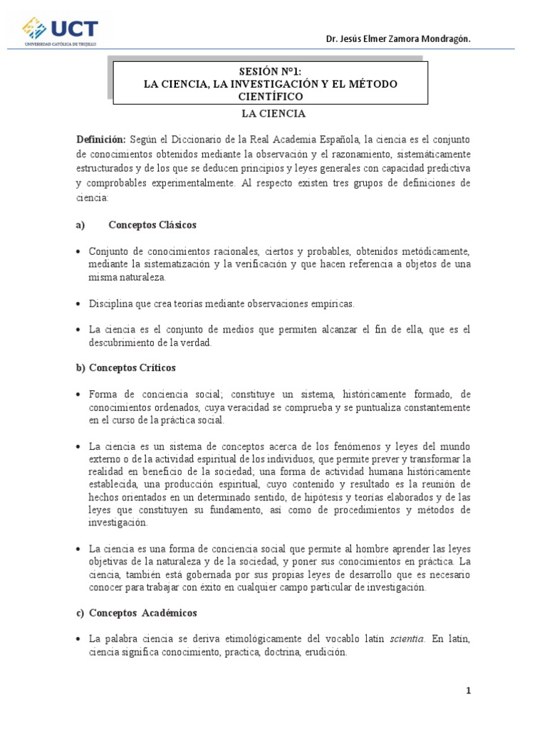 Sesión 1 - Lectura 2 | PDF | Método científico | Teoría