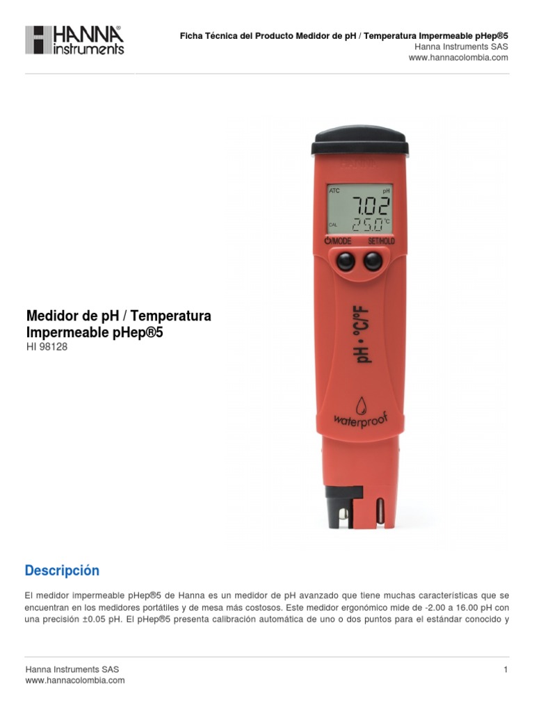 Medidor de PH MANUAL | PDF