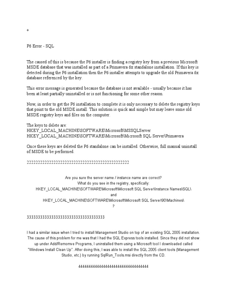 P6-Error Connecting SQL Server Solutions | PDF | Microsoft Sql Server ...