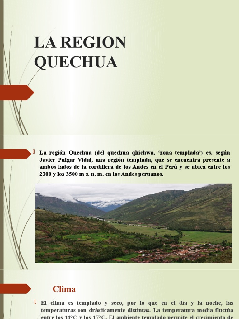 Características de la Región Quechua | PDF | Ciencias sociales | Hogar ...