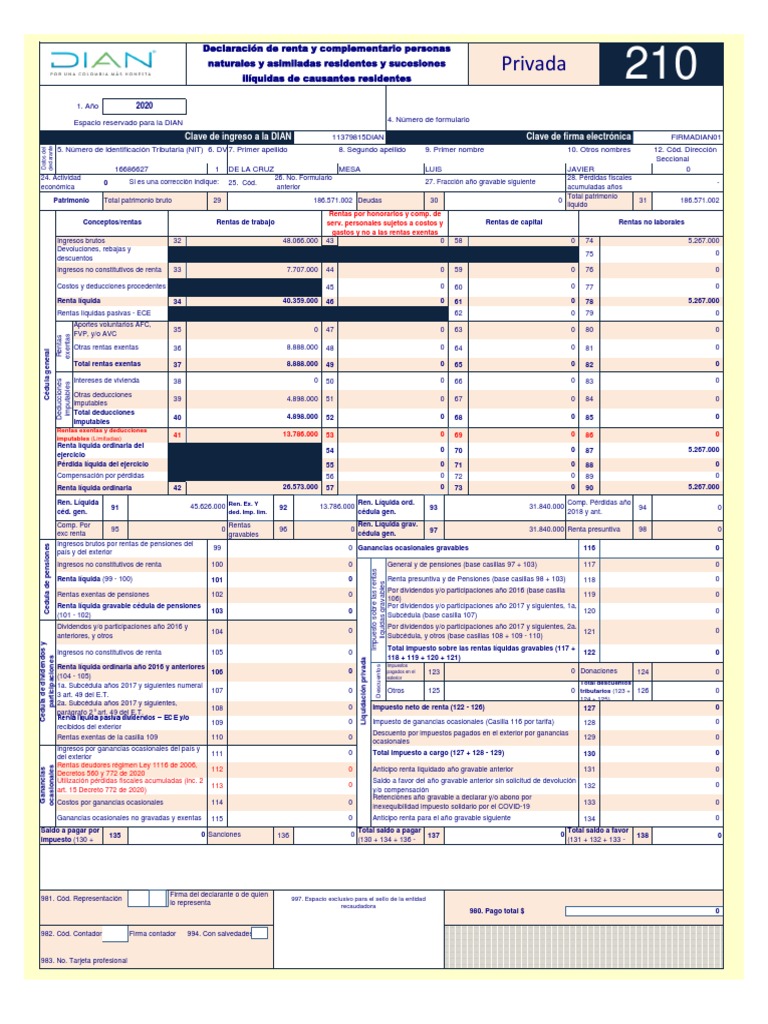 Formulario 210 | PDF