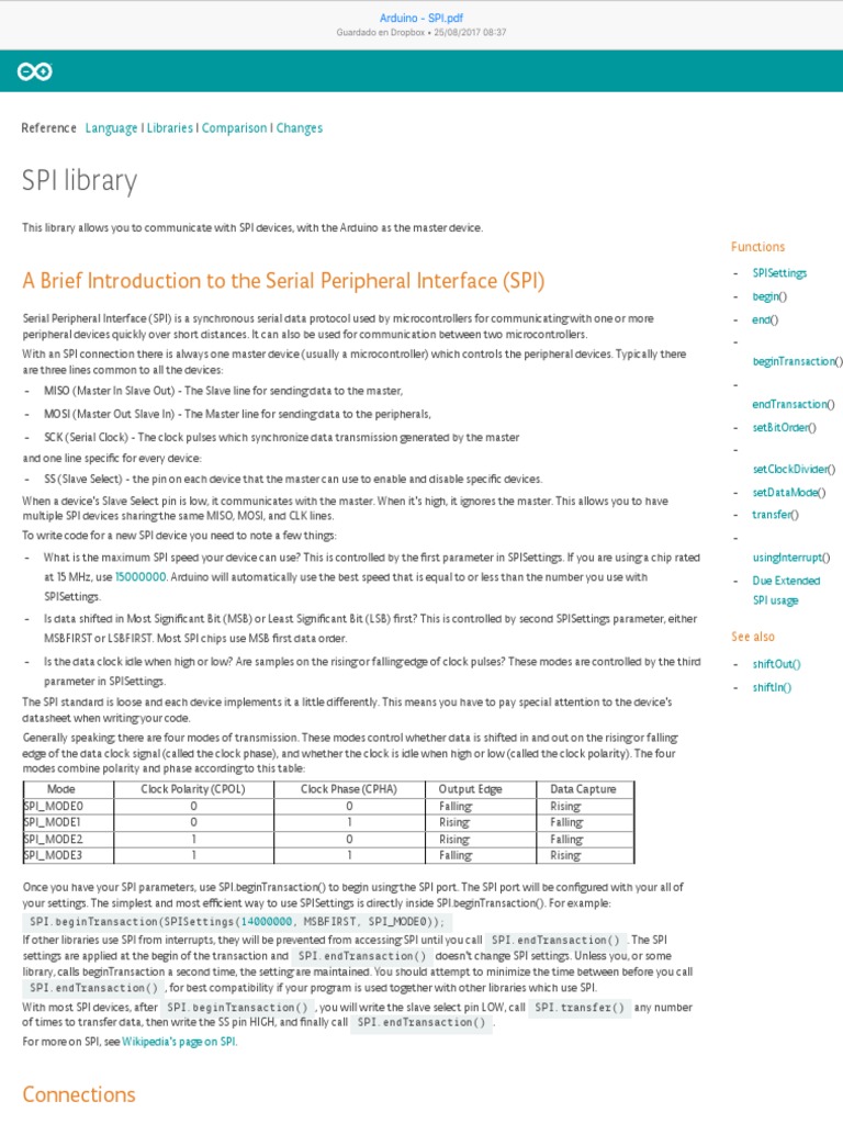 Arduino - SPI | PDF | Computer Engineering | Computer Architecture