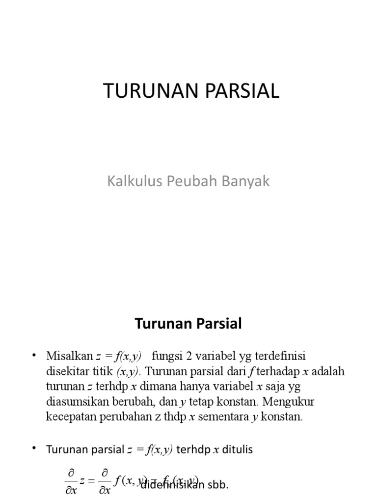 Turunan Parsial | PDF