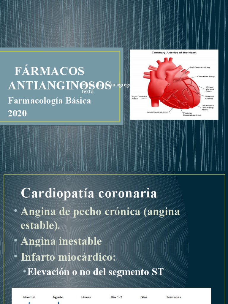 Farmacología de Fármacos Antianginosos | PDF | Isquemia | Infarto de ...