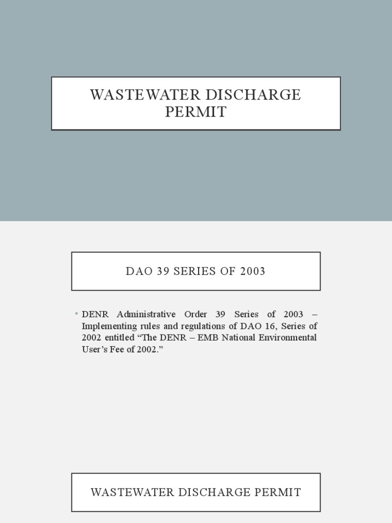 WASTEWATER Discharge Permit | PDF