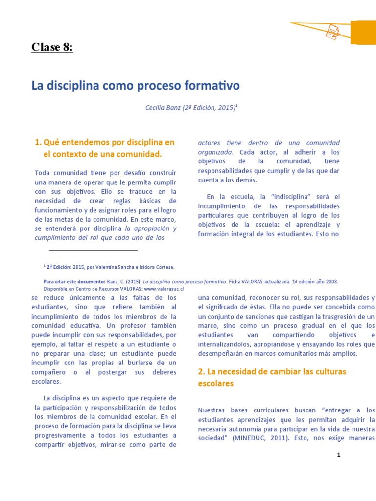 La Disciplina Como Proceso Formativo | PDF | Disciplinas | Moralidad