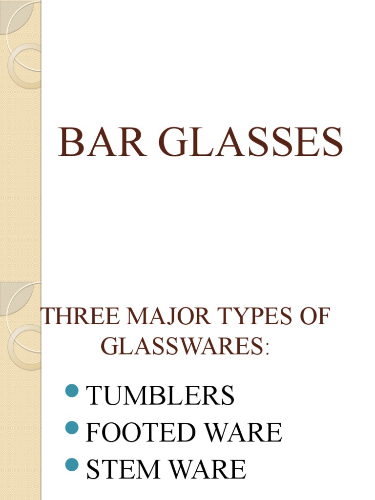 Bar Glasses | PDF | Drink | Cocktails